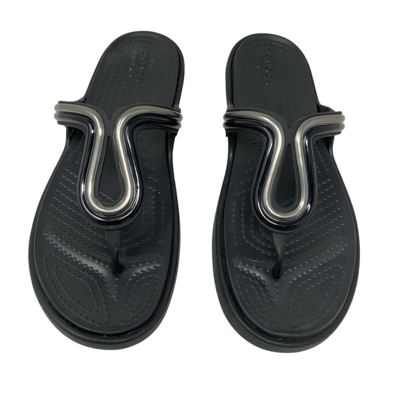 CROCS | Shoes | Crocs Womens Sanrah Block Flip Flop Sandals Size 1 ...